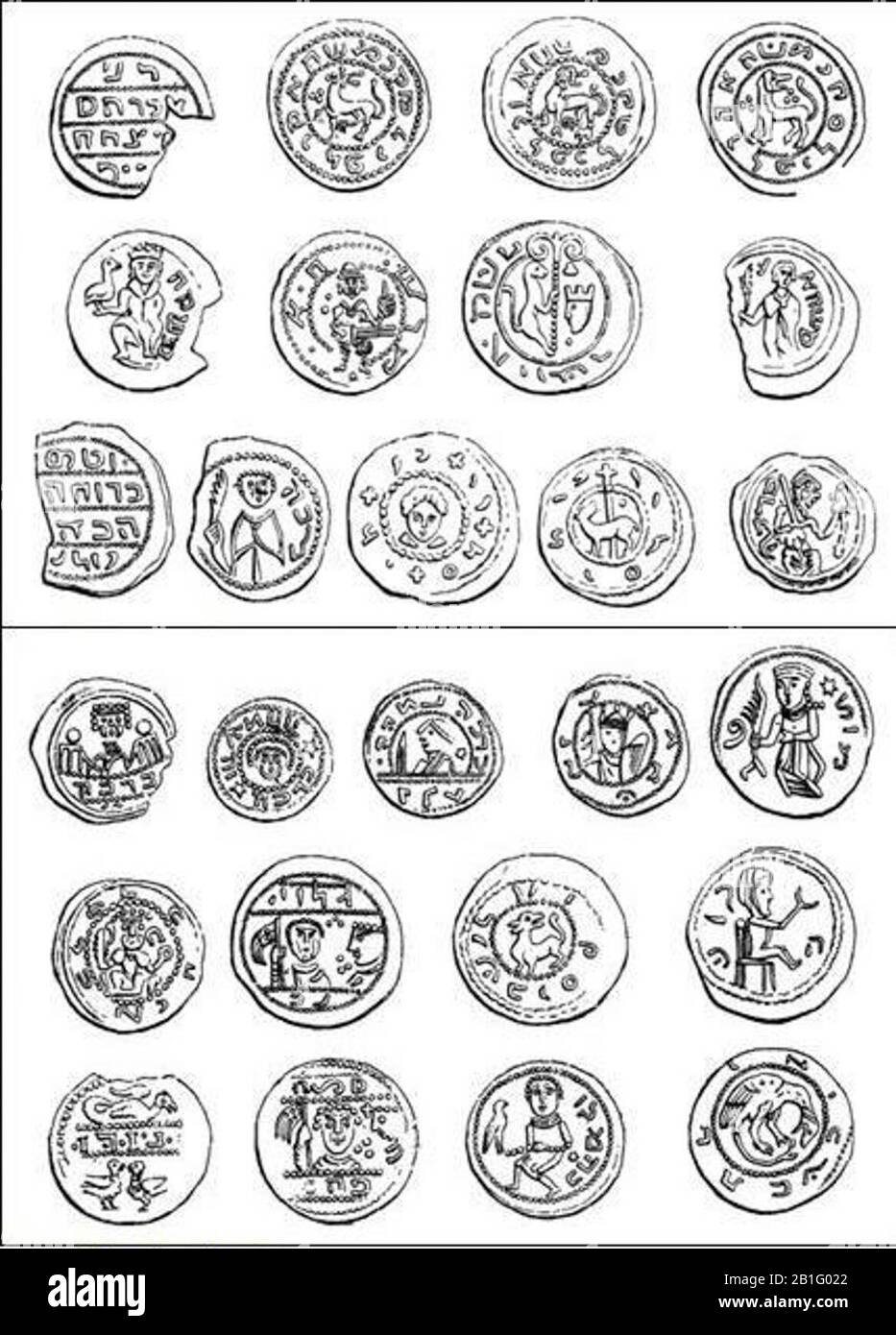 Early-medieval Polish coins with Hebrew inscriptions Stock Photo - Alamy