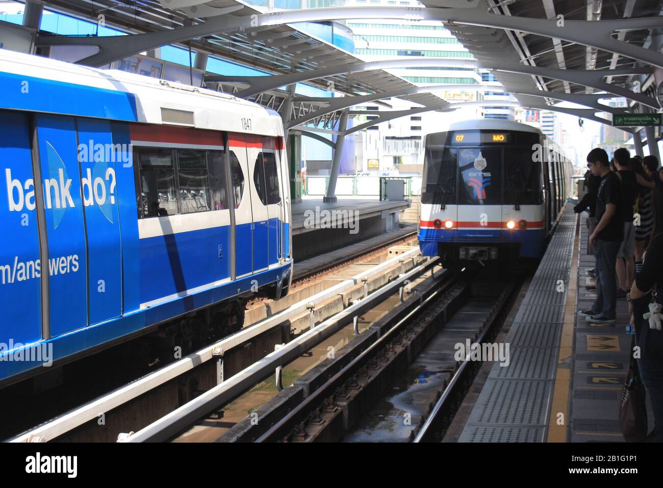 The BTS Skytrain at Asok Station in Bangkok Stock Photo - Alamy
