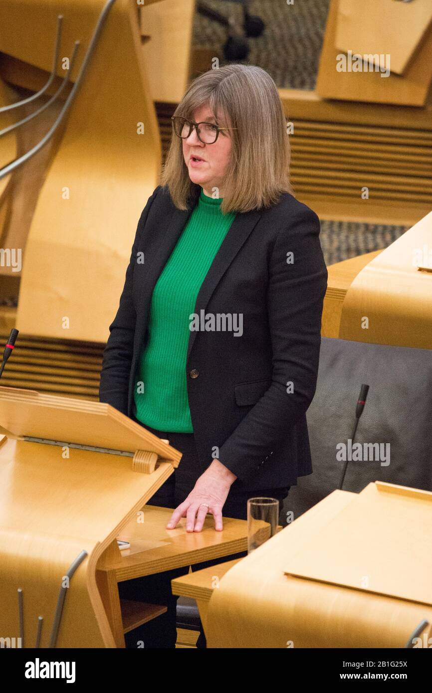 Edinburgh, UK. 25th Feb, 2020. Pictured: Alison Johnstone MSP - Member ...