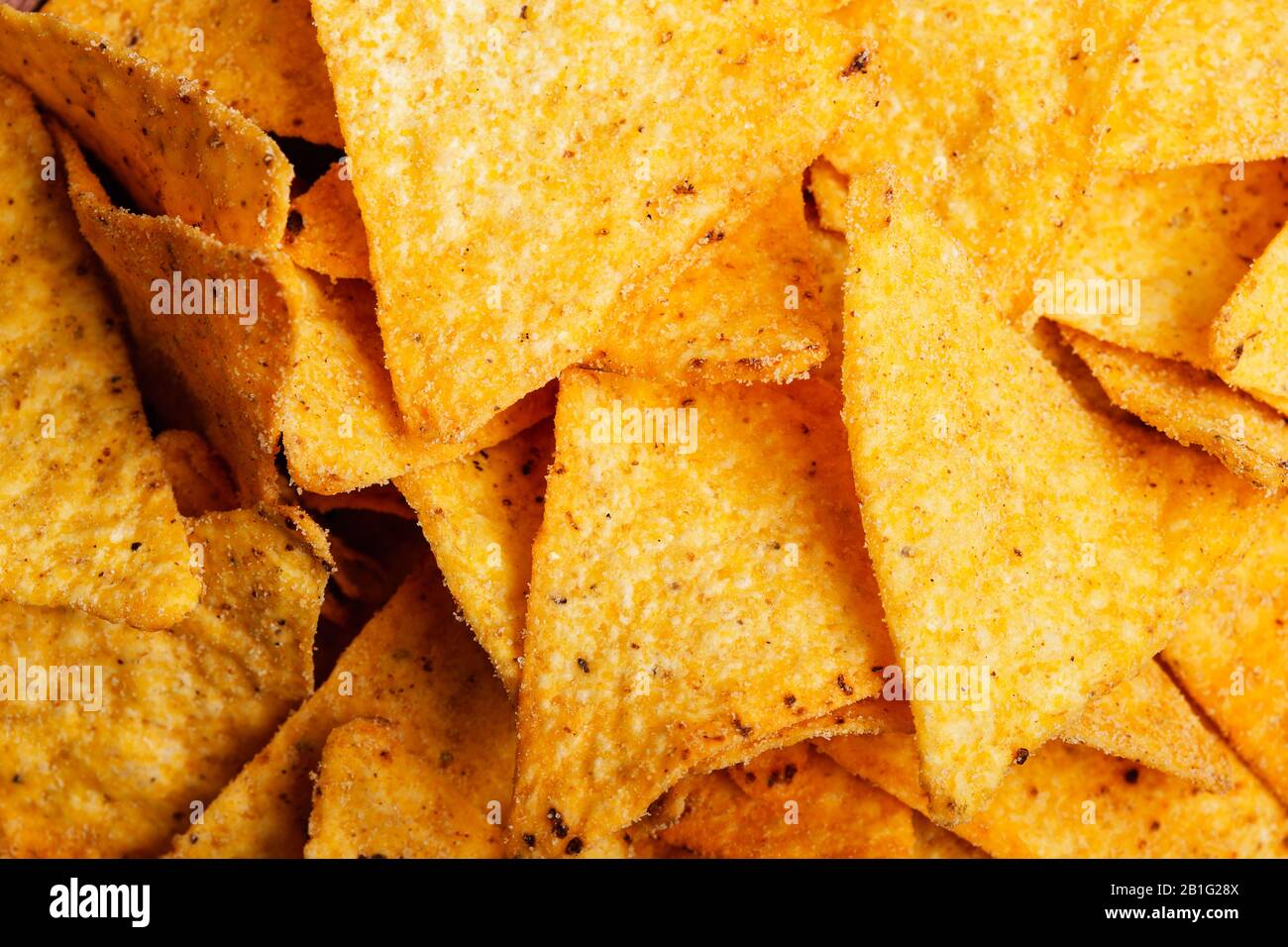 Tortilla chips close up, top view Stock Photo - Alamy