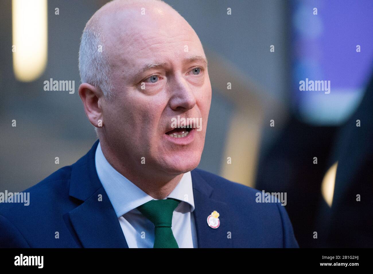 Edinburgh, UK. 25th Feb, 2020. Pictured: Joe Fitzpatrick MSP - Minister ...