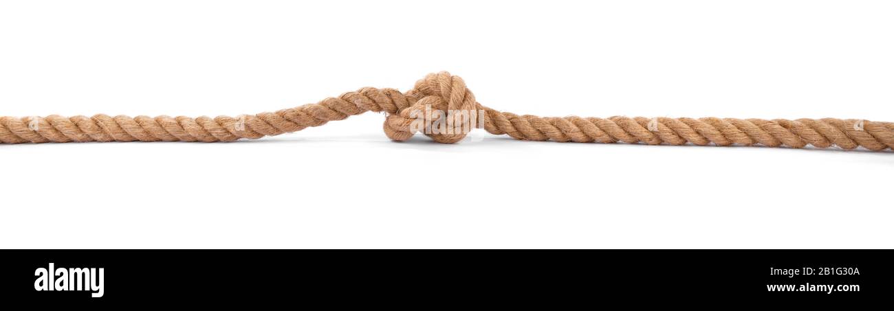 Strong Rope with a Knot on white Background Stock Photo - Alamy