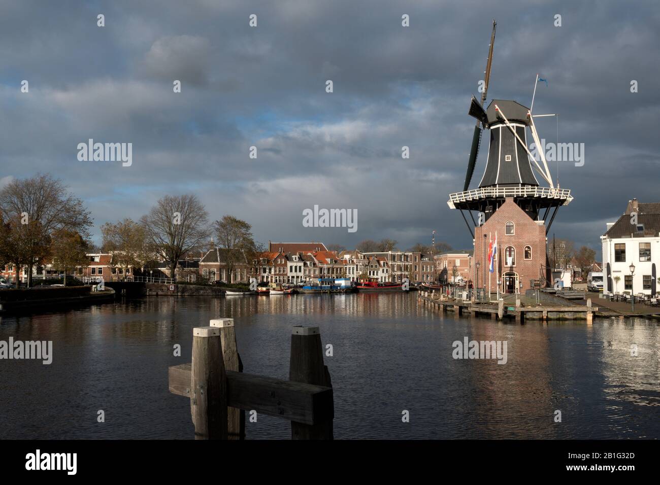 View of Adriaan Mill, one of the symbols of Haarlem Stock Photo - Alamy