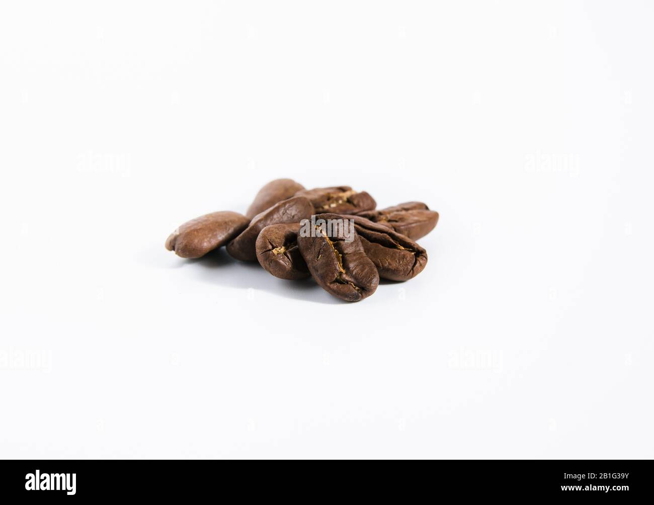 isolate, closeup coffee beans on a white background Stock Photo - Alamy