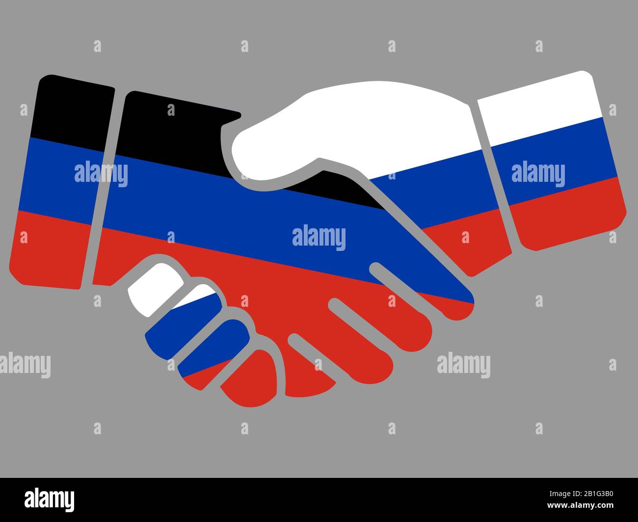 Russia and Donetsk Peoples Republic flags Handshake vector Stock Vector ...