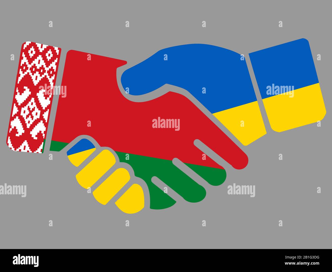 Ukrainian and Belarus flags Handshake vector Stock Vector Image & Art ...