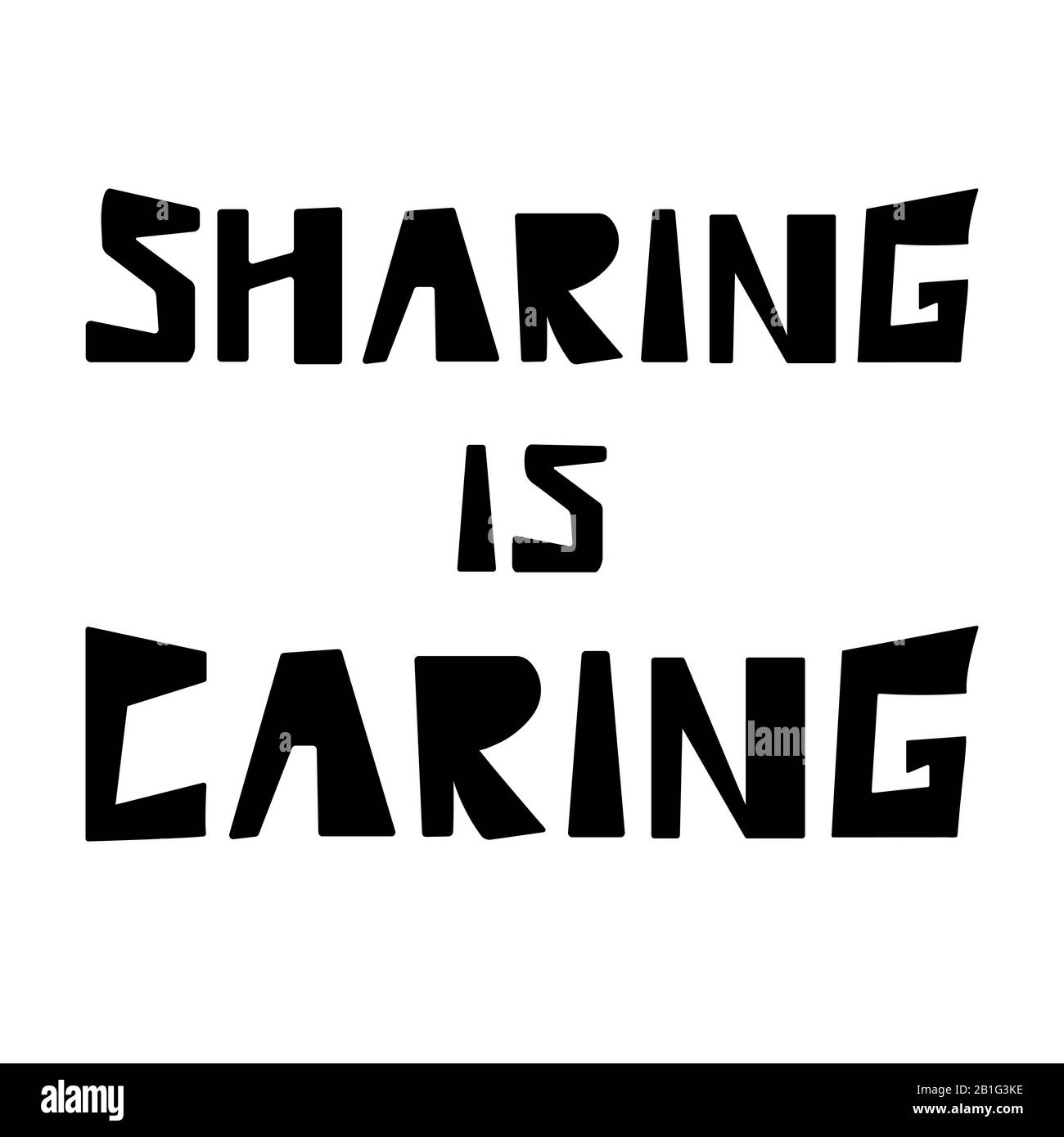 Black hand-drawn lettering sharing is caring . Vector illustration ...