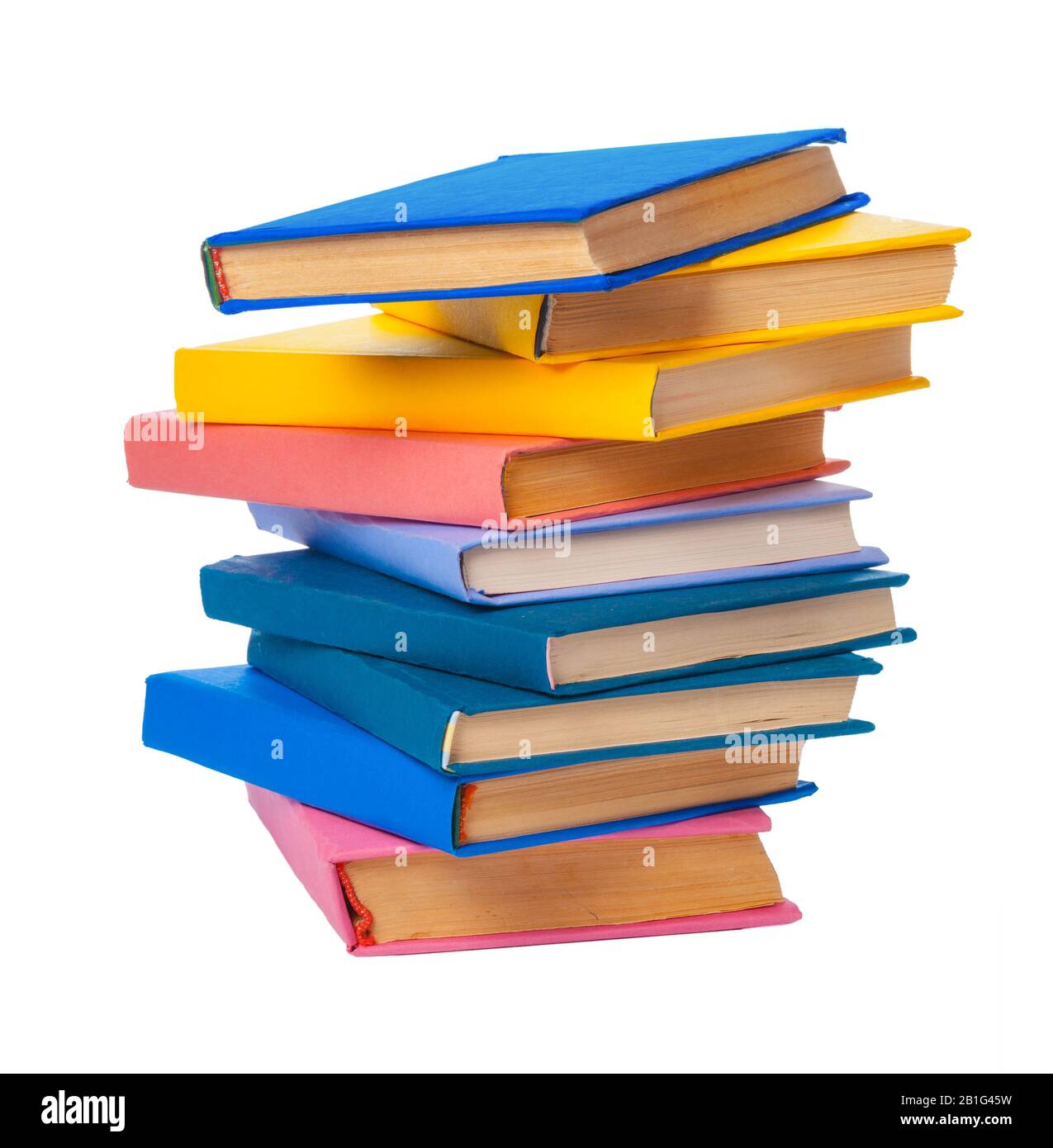 pile of books isolated on white background. creative photo Stock Photo ...