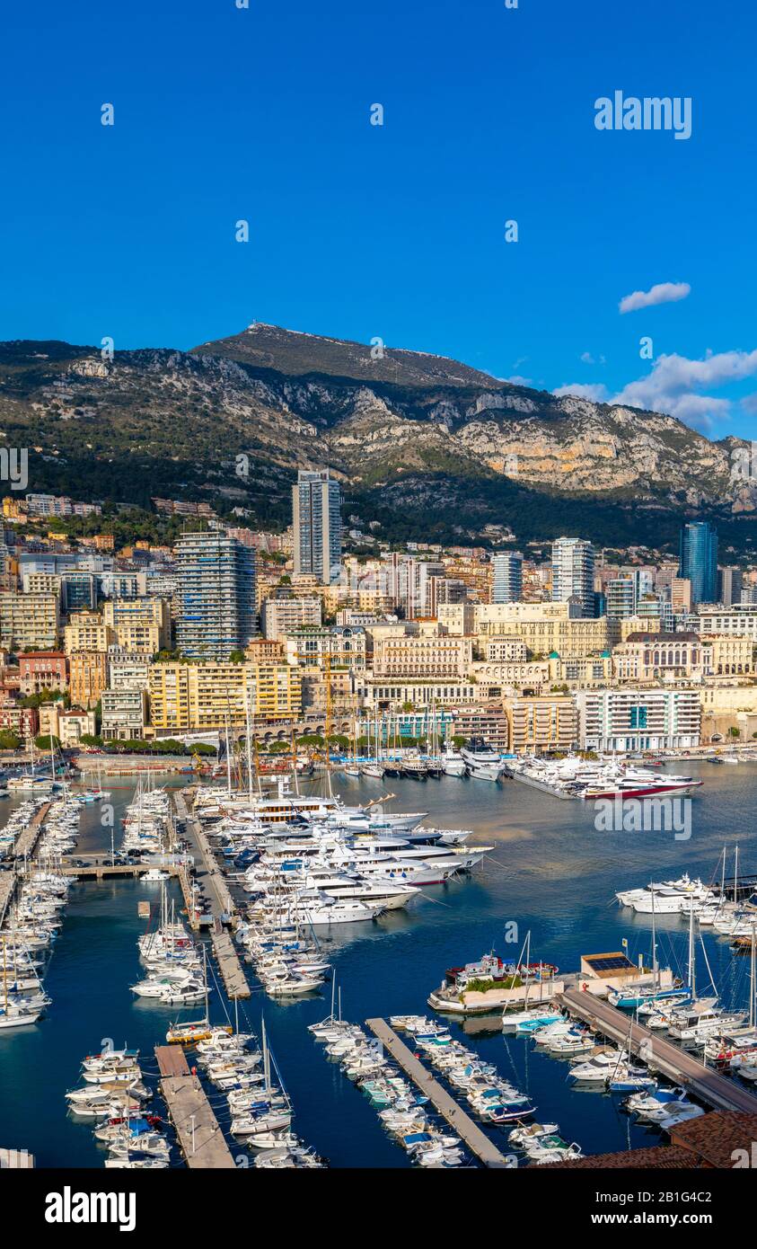 Port hercule monte carlo port yacht marina monaco harbour hi-res stock ...