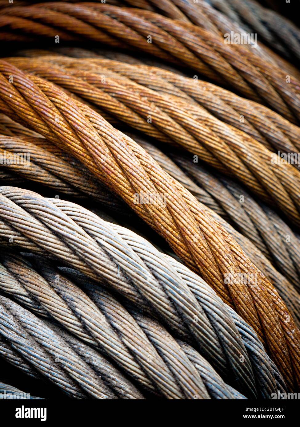 Rusty wire rope at the Black Country Living Museum near Dudley, UK ...