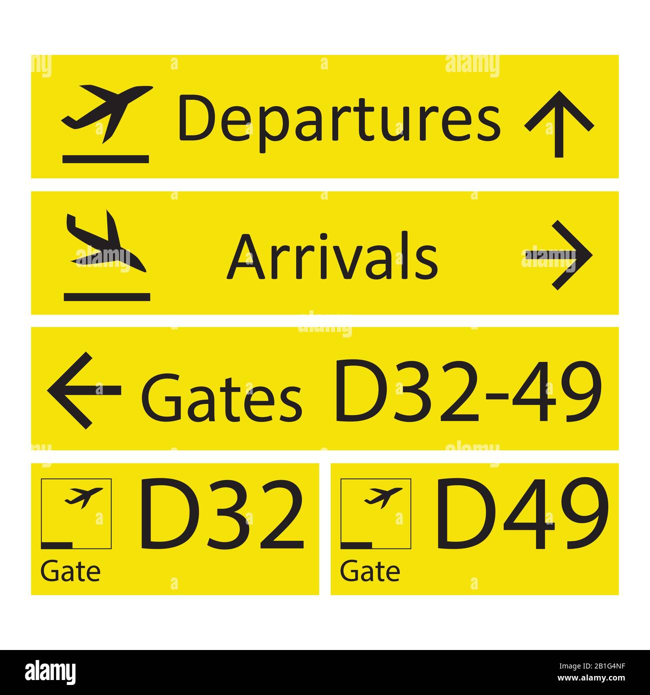 Airport Signs,isolated on white background,vector illustration Stock ...