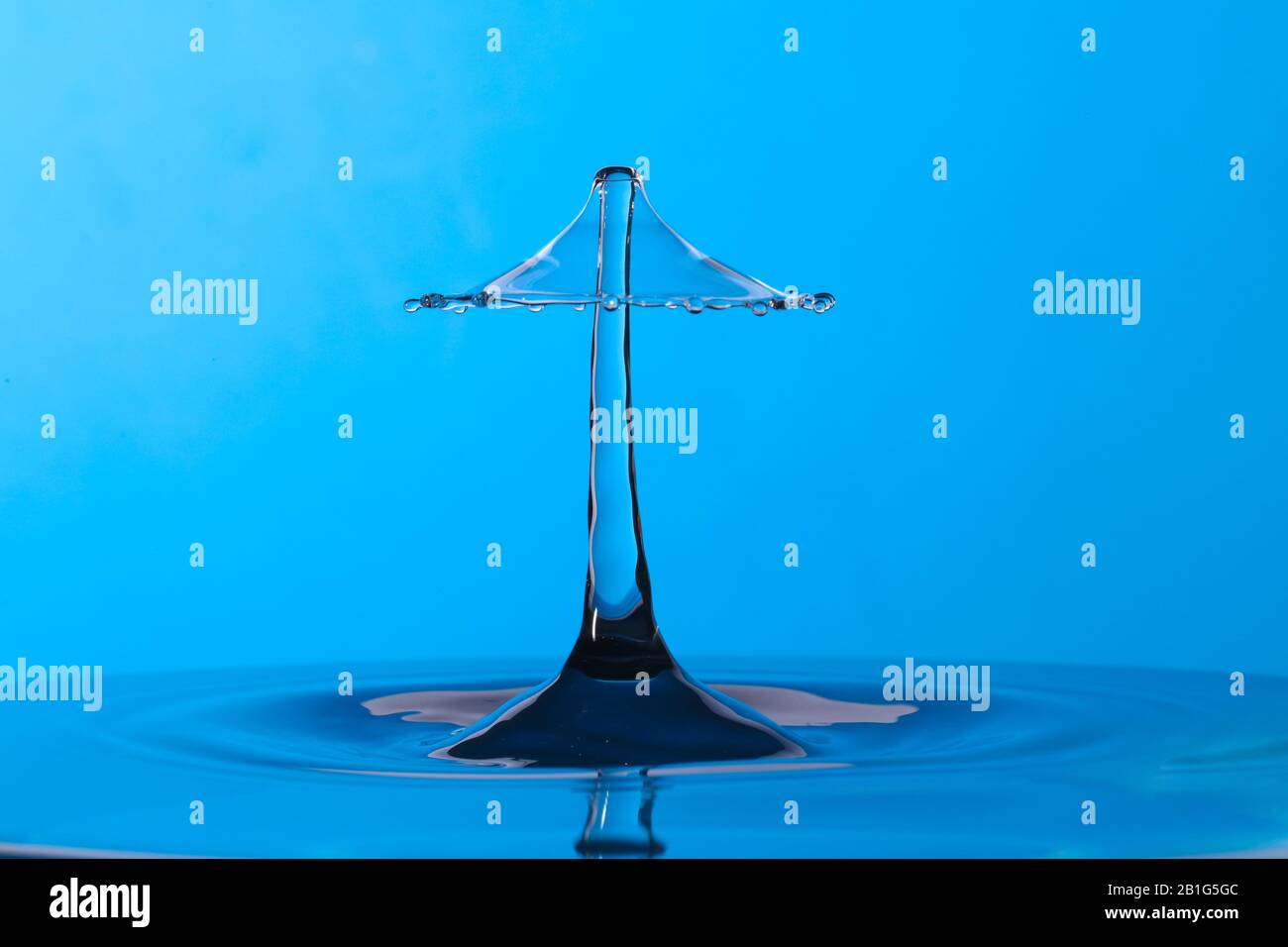 Abstract photograph of a water drop collision created with two water ...
