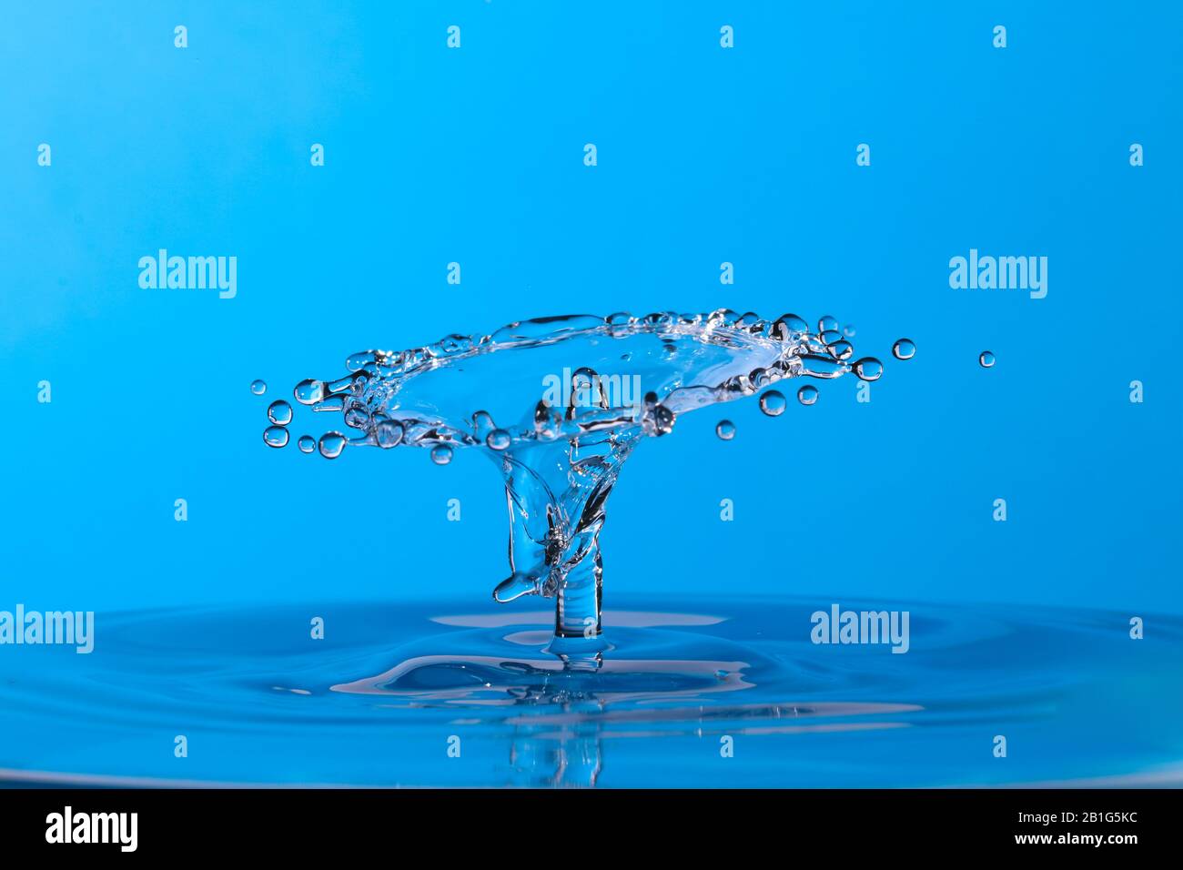 Abstract photograph of a water drop collision created with two water ...