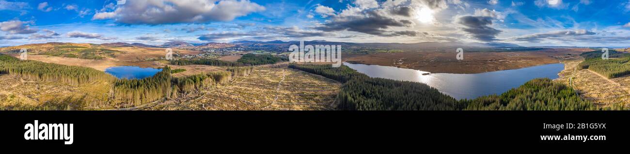 Aerial view of Glenties in County Donegal - Ireland Stock Photo - Alamy