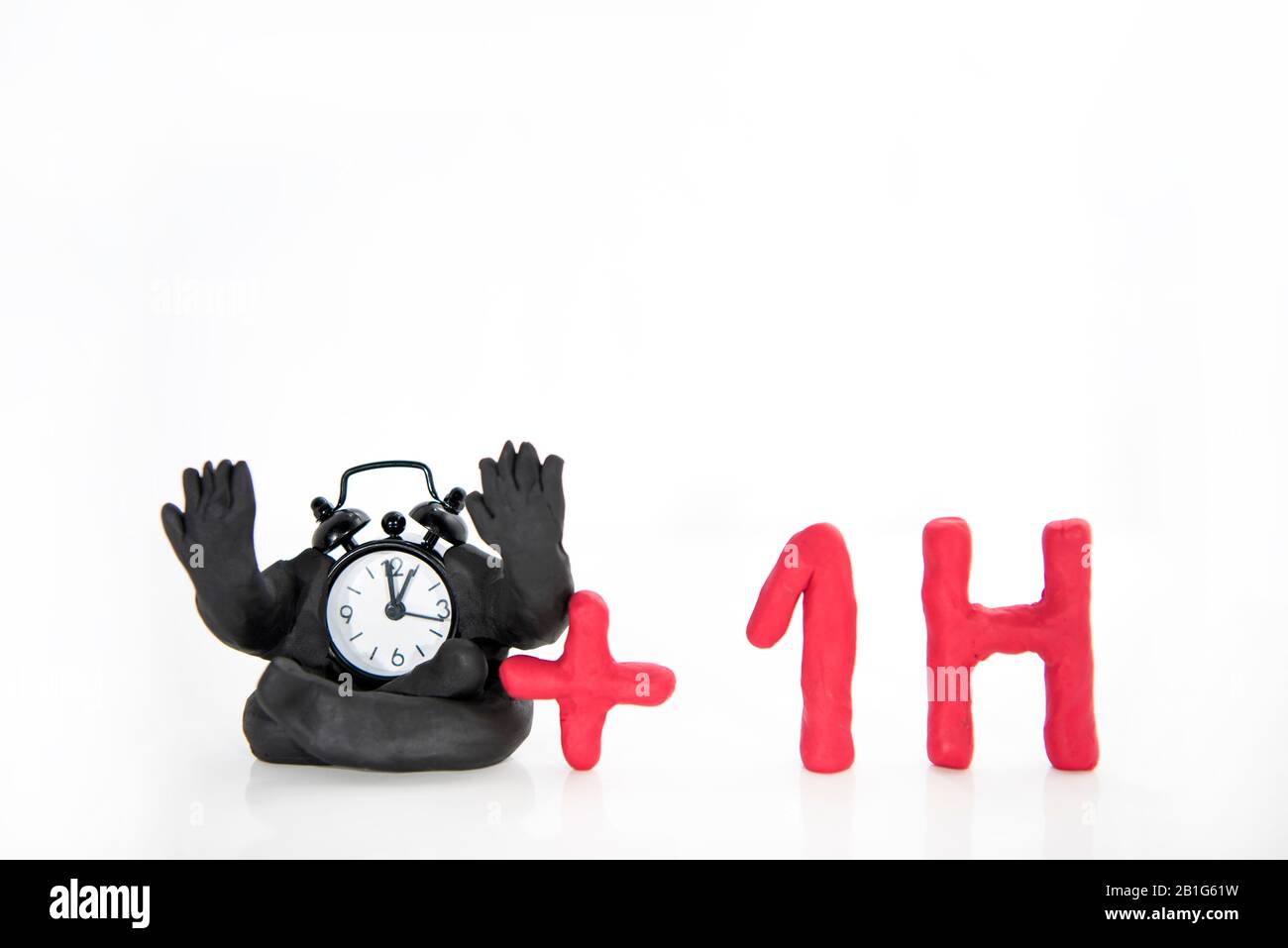 Funny clocks made from Play Clay. Isolated on white background ...