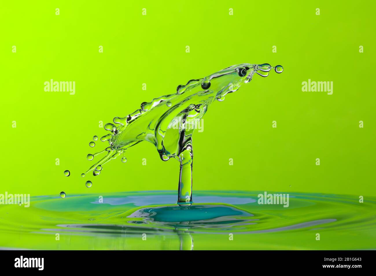 Abstract photograph of a water drop collision created with two water ...