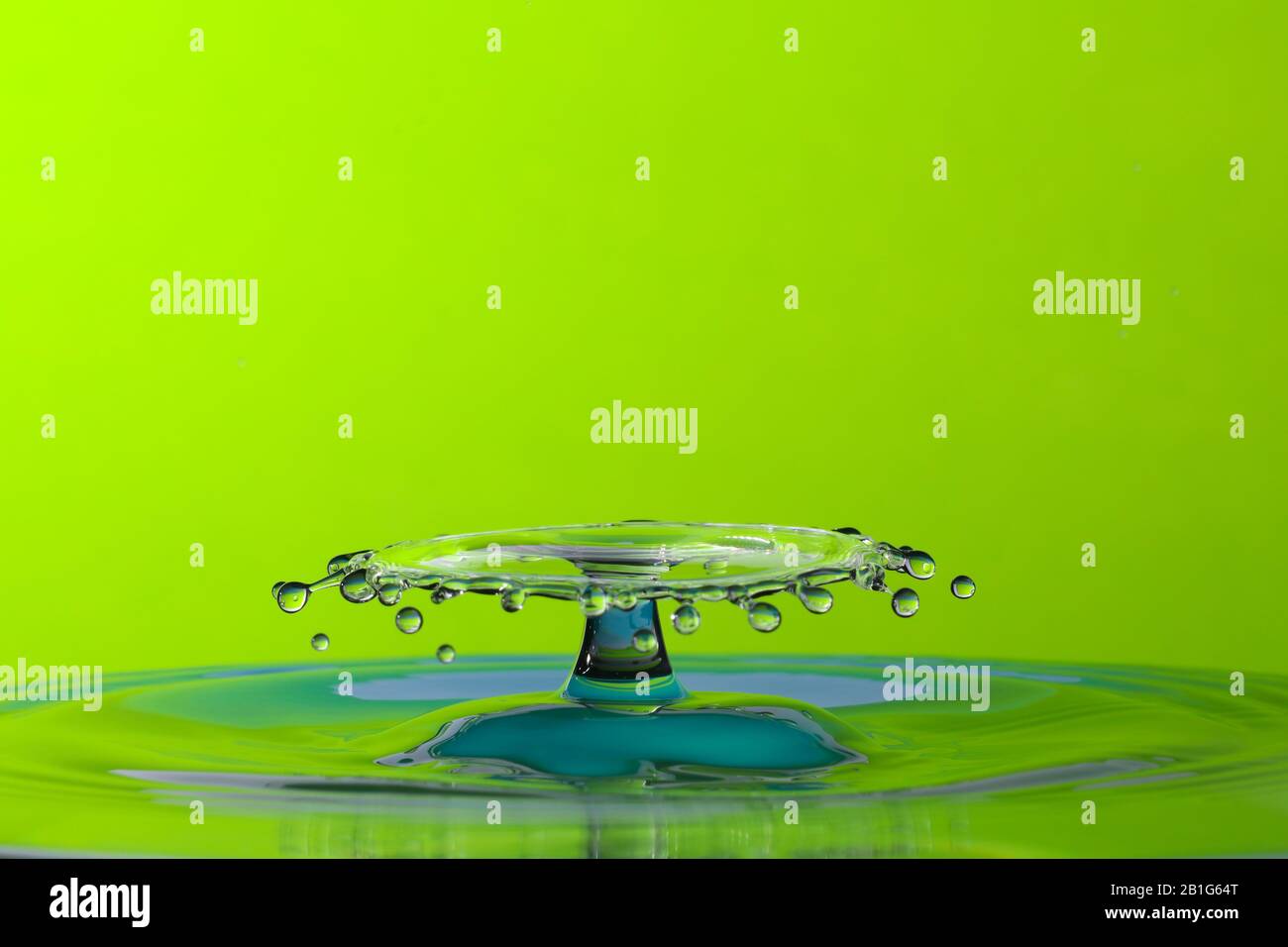 Abstract photograph of a water drop collision created with two water ...