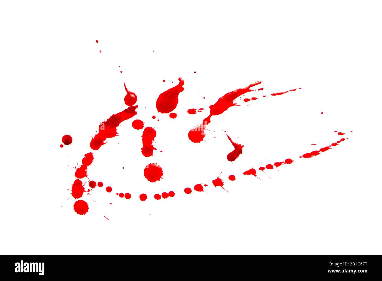 Drops of spattered blood on a white background Stock Photo - Alamy