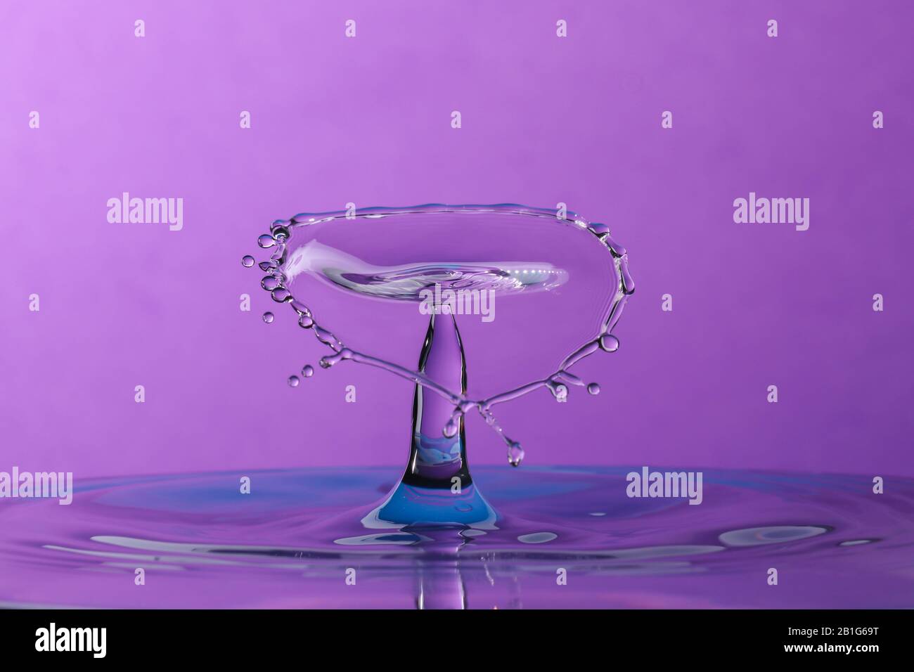 Abstract photograph of a water drop collision created with two water ...