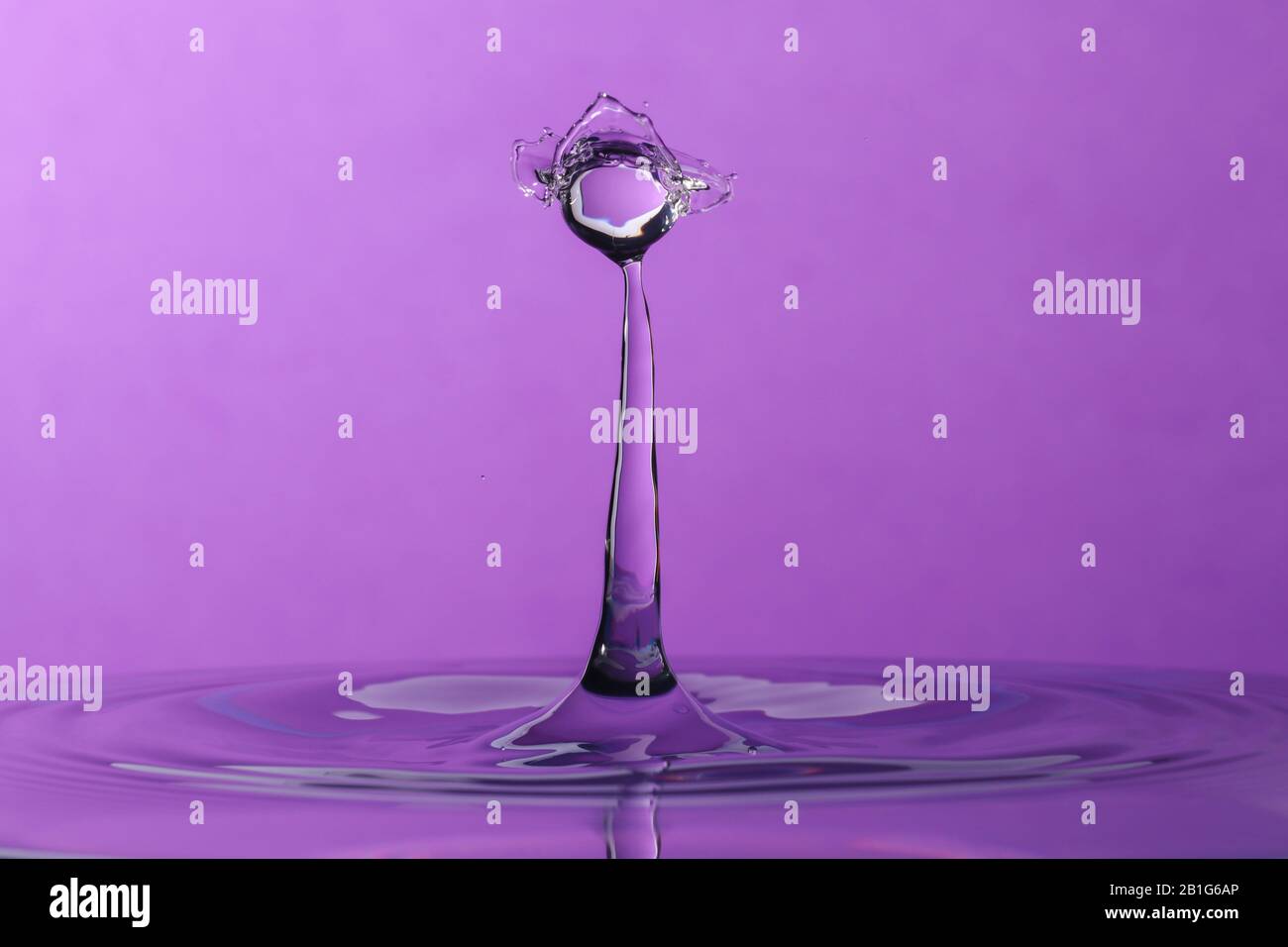 Abstract photograph of a water drop collision created with two water ...