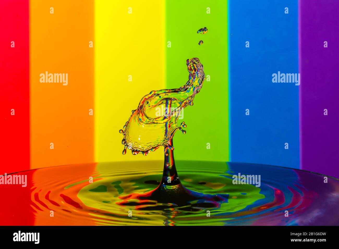 Abstract photograph of a water drop collision created with two water ...