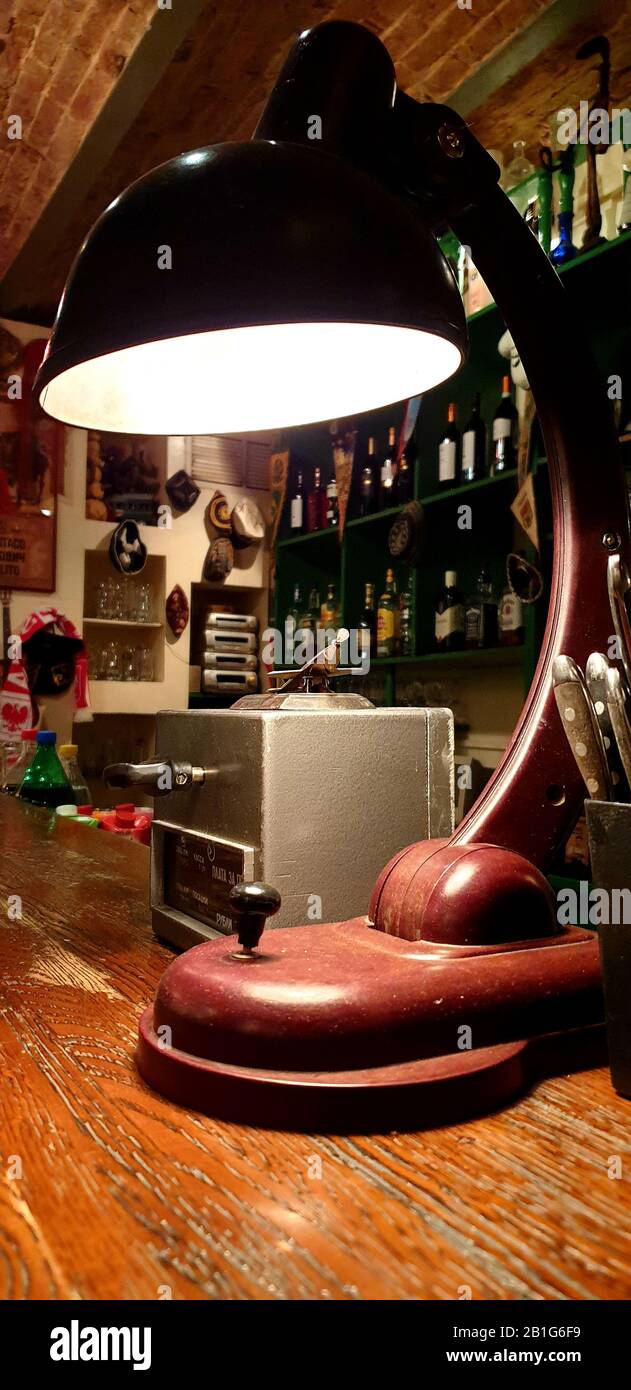 vintage cafe bar soviet design interior Stock Photo - Alamy