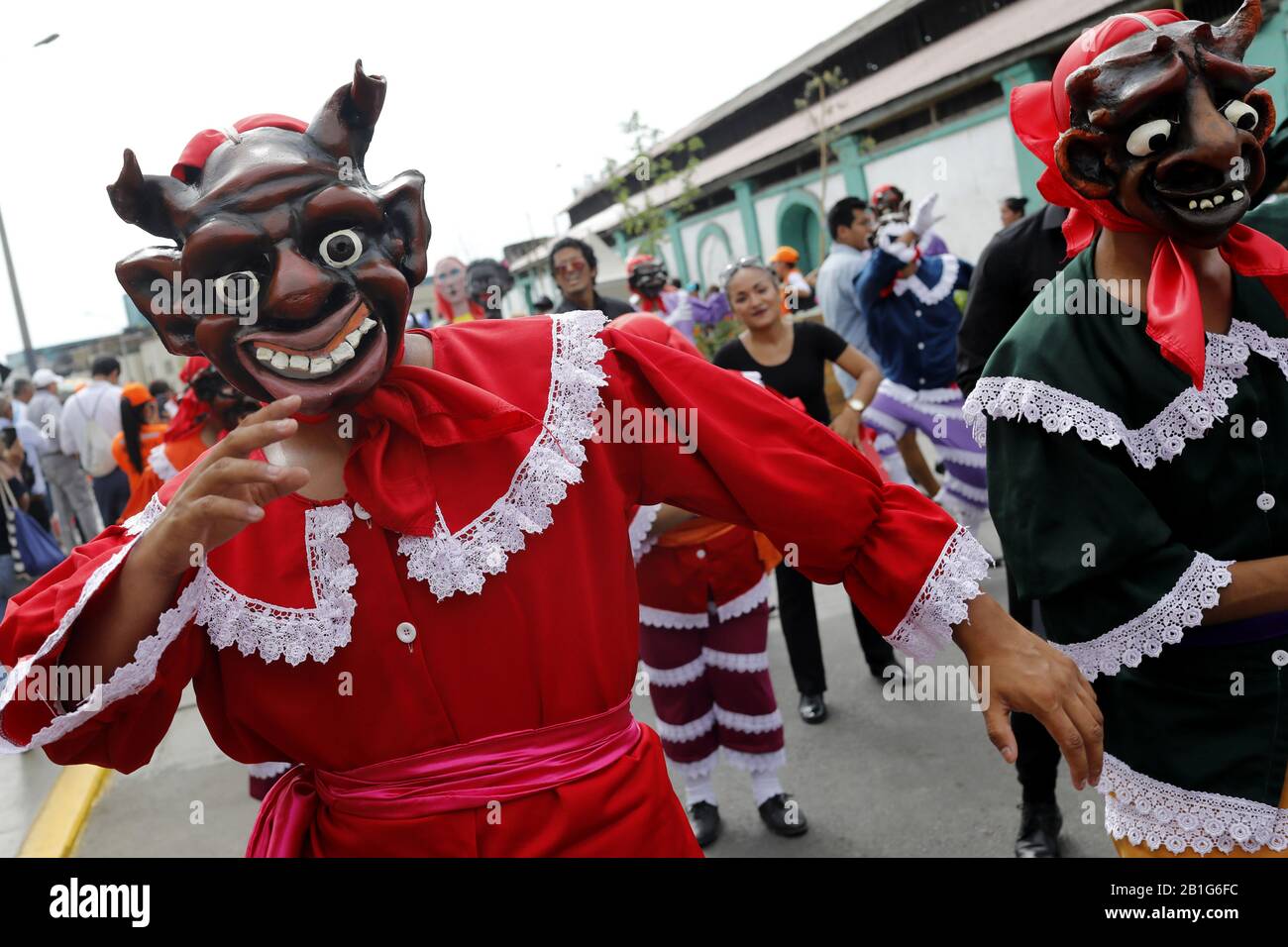 Lima, Peru. 23rd Feb, 2020. Artist perform during a parade for carnival ...