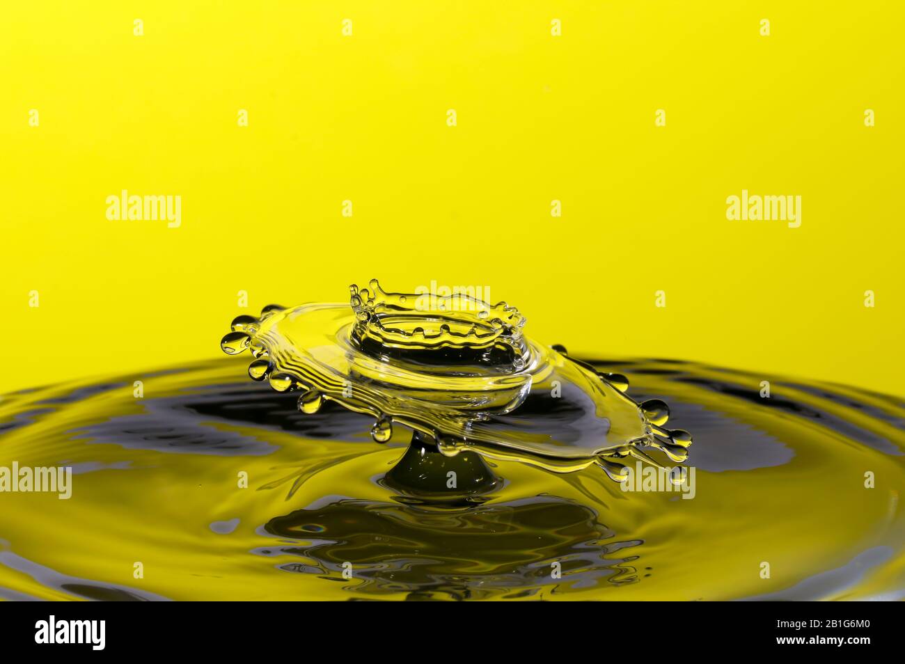 Abstract photograph of a water drop collision created with two water ...