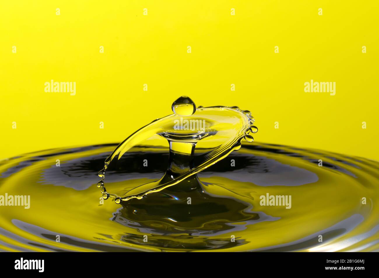 Abstract photograph of a water drop collision created with two water ...