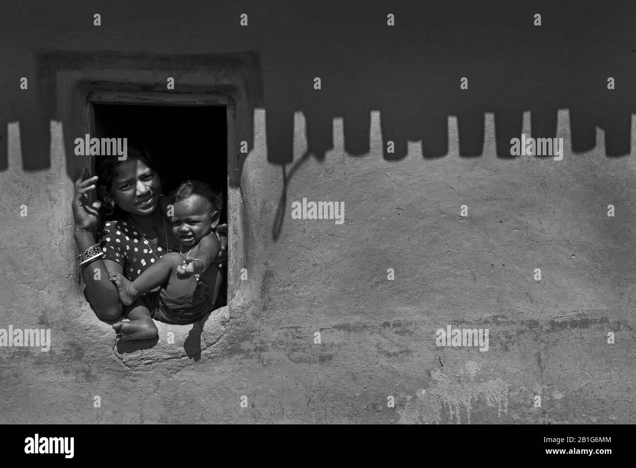 The image of a villager Mother and child in Purulia village, West ...