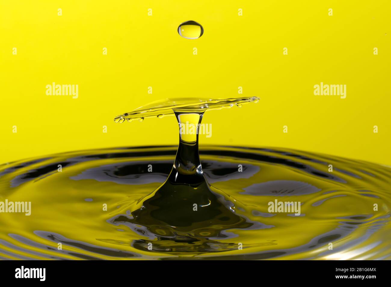 Abstract photograph of a water drop collision created with two water ...