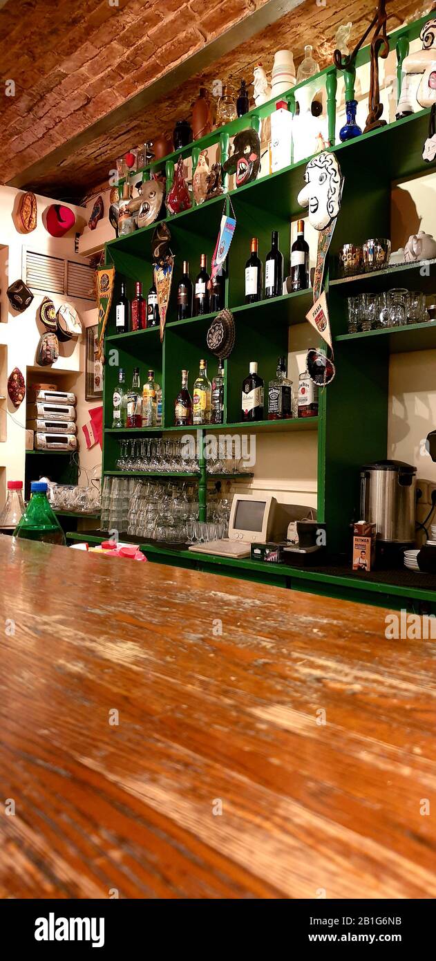 vintage cafe bar soviet design interior Stock Photo - Alamy