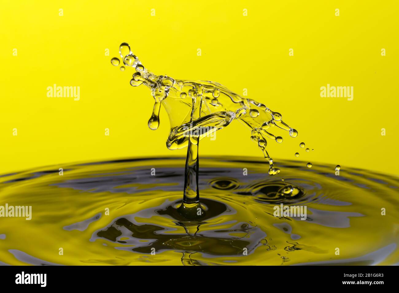 Abstract photograph of a water drop collision created with two water ...