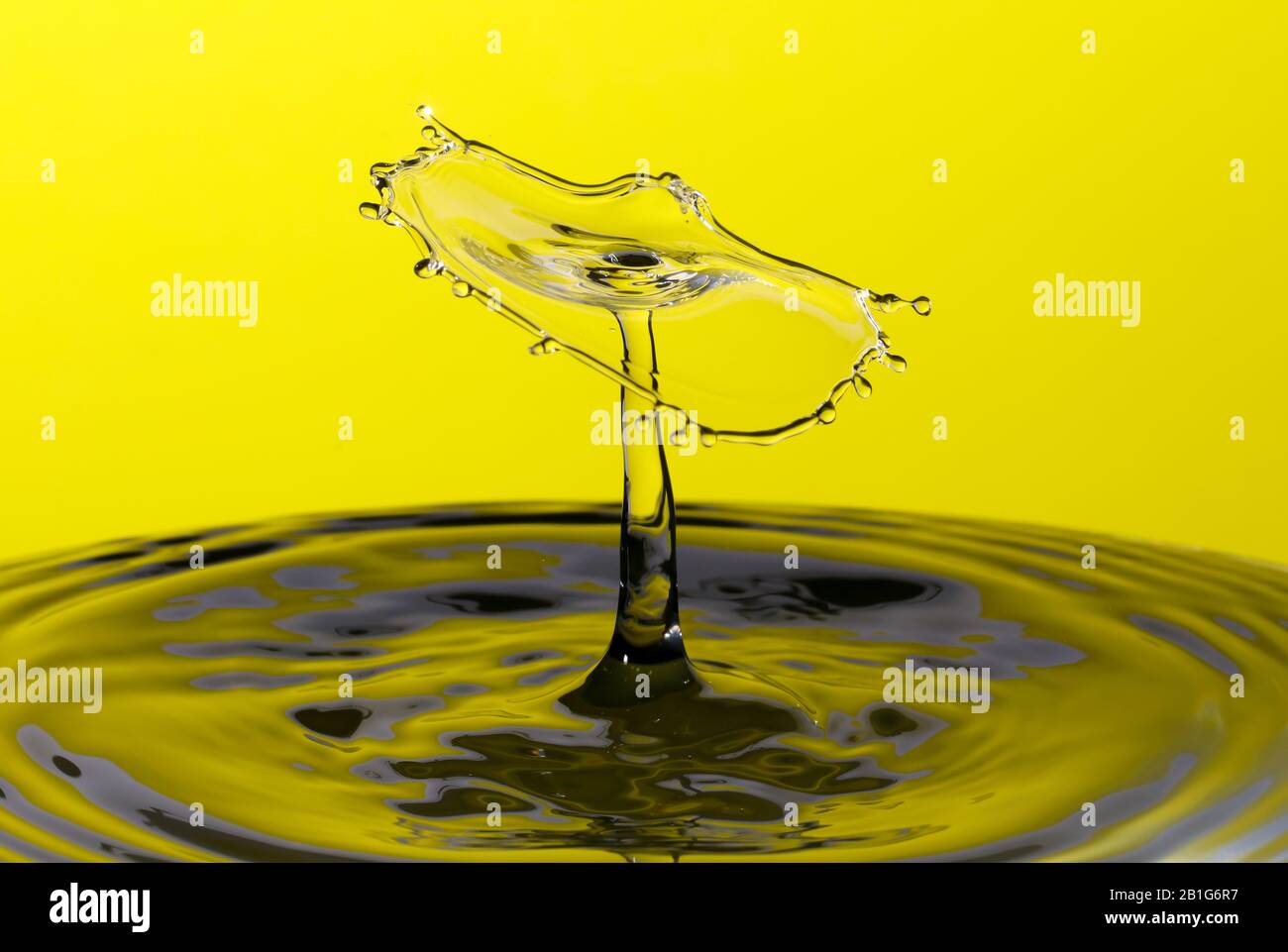 Abstract photograph of a water drop collision created with two water ...