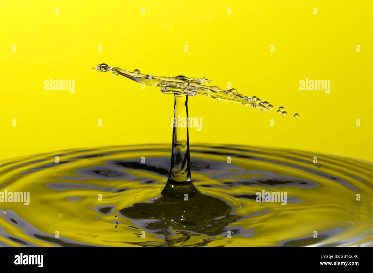 Abstract photograph of a water drop collision created with two water ...
