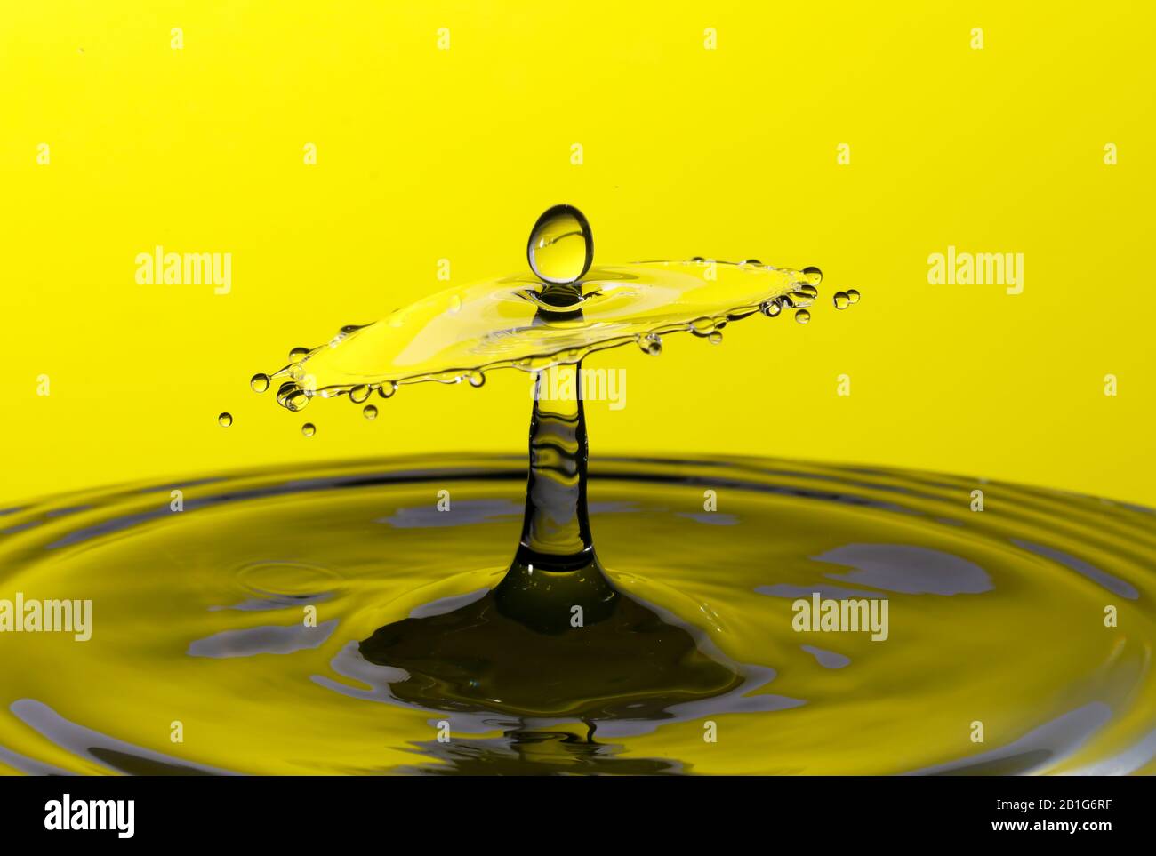 Abstract photograph of a water drop collision created with two water ...