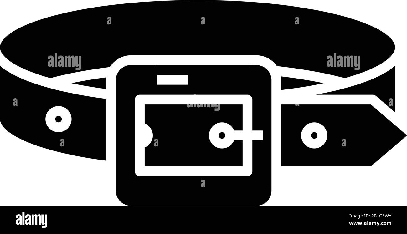 Belt black icon, concept illustration, vector flat symbol, glyph sign ...