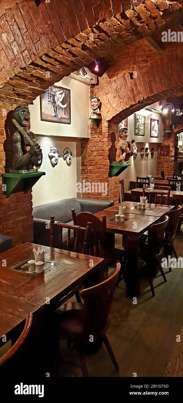 vintage cafe bar soviet design interior Stock Photo - Alamy