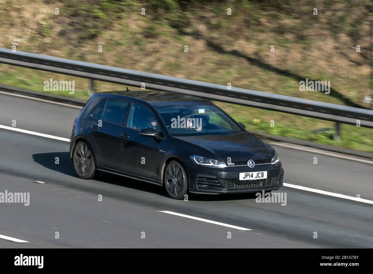 driving on the M6 motorway near Preston in Lancashire, UK Stock Photo ...