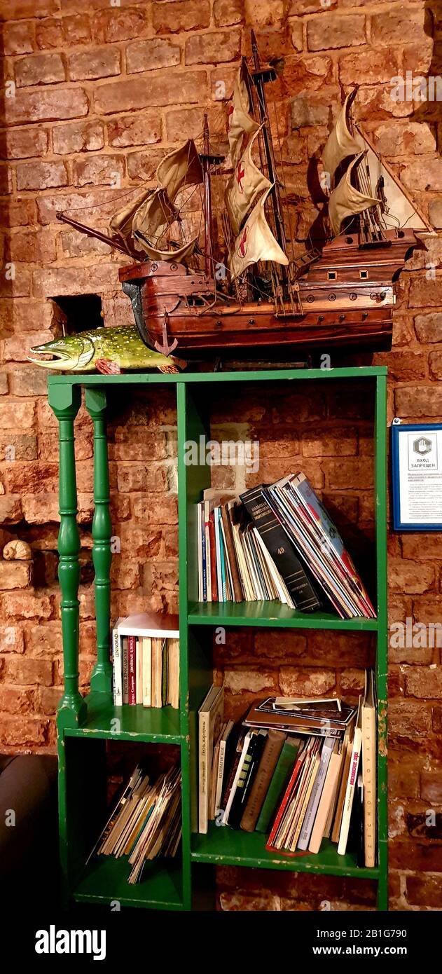 vintage cafe bar soviet design interior Stock Photo - Alamy