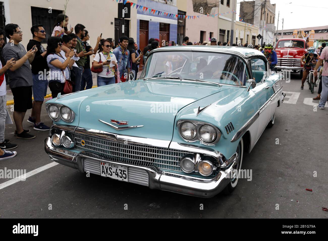 Lima, Peru. 23rd Feb, 2020. An old car Chevrolet is seen during a ...