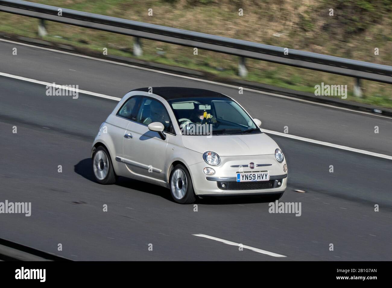 Fiat 500 Driving Highway