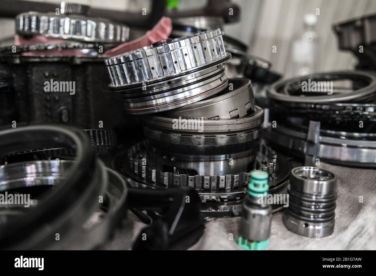 Details of a disassembled automatic transmission of a passenger car ...