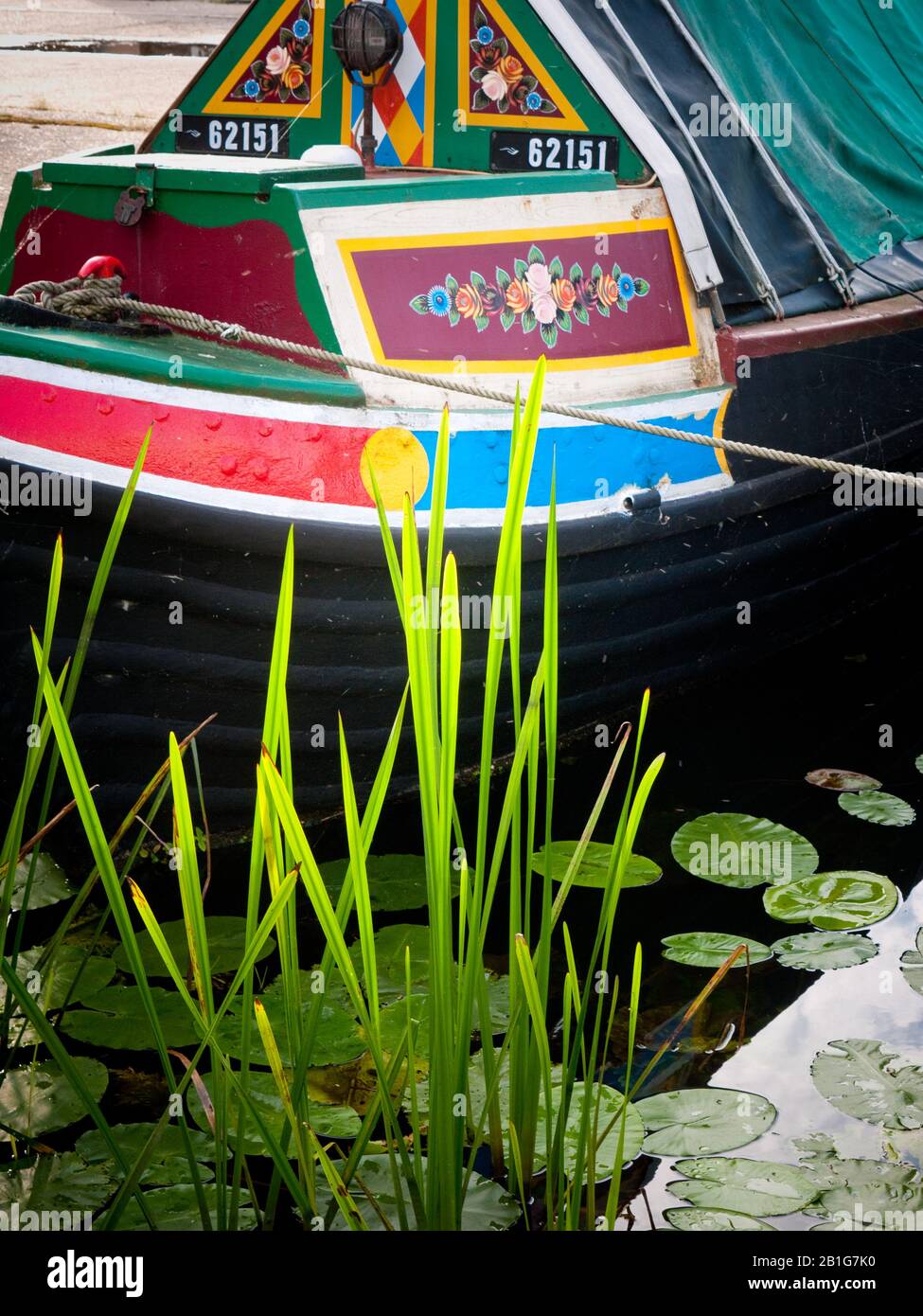 Colourful Butty narrowboat moored on the Erewash Canal, Derbyshire ...