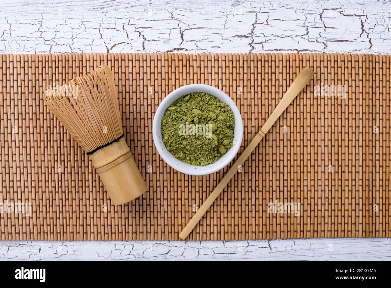 Japanese matcha green tea powder Stock Photo - Alamy