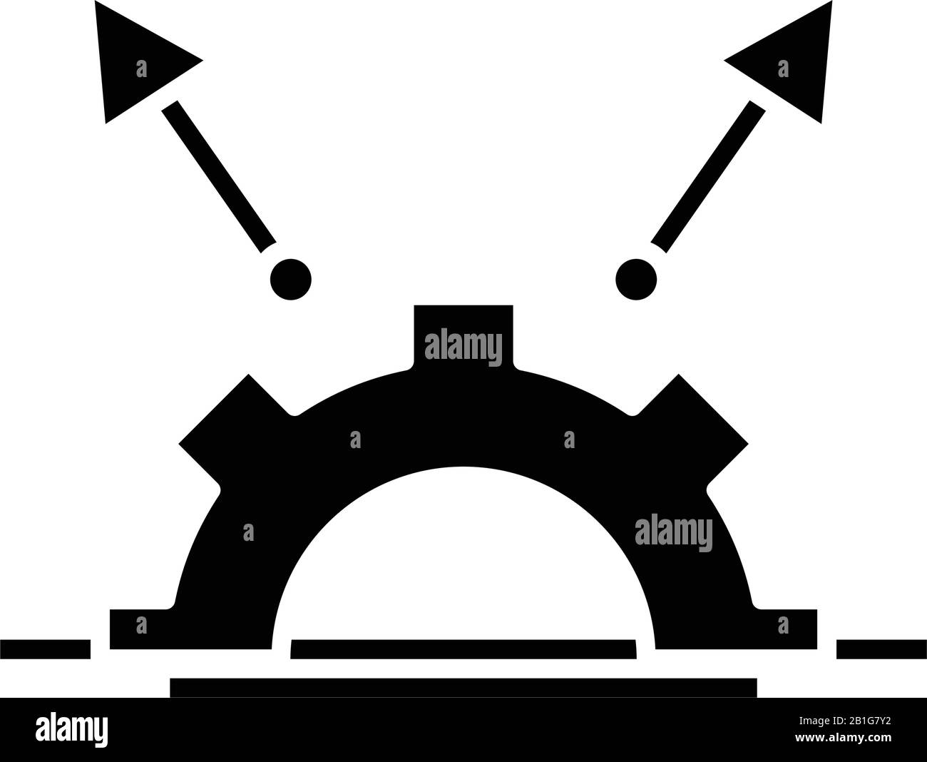 Advanced settings black icon, concept illustration, vector flat symbol ...