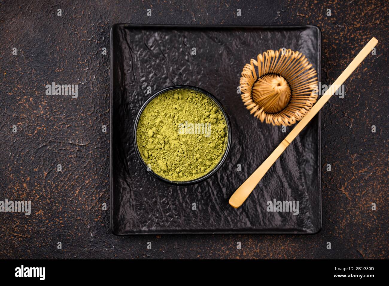 Japanese matcha green tea powder Stock Photo - Alamy
