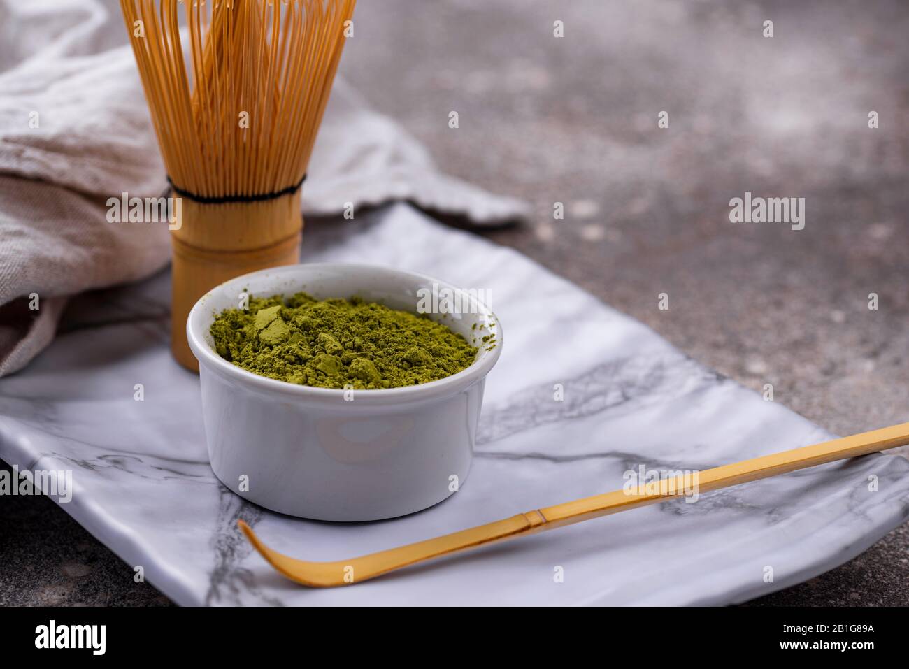 Japanese matcha green tea powder Stock Photo - Alamy