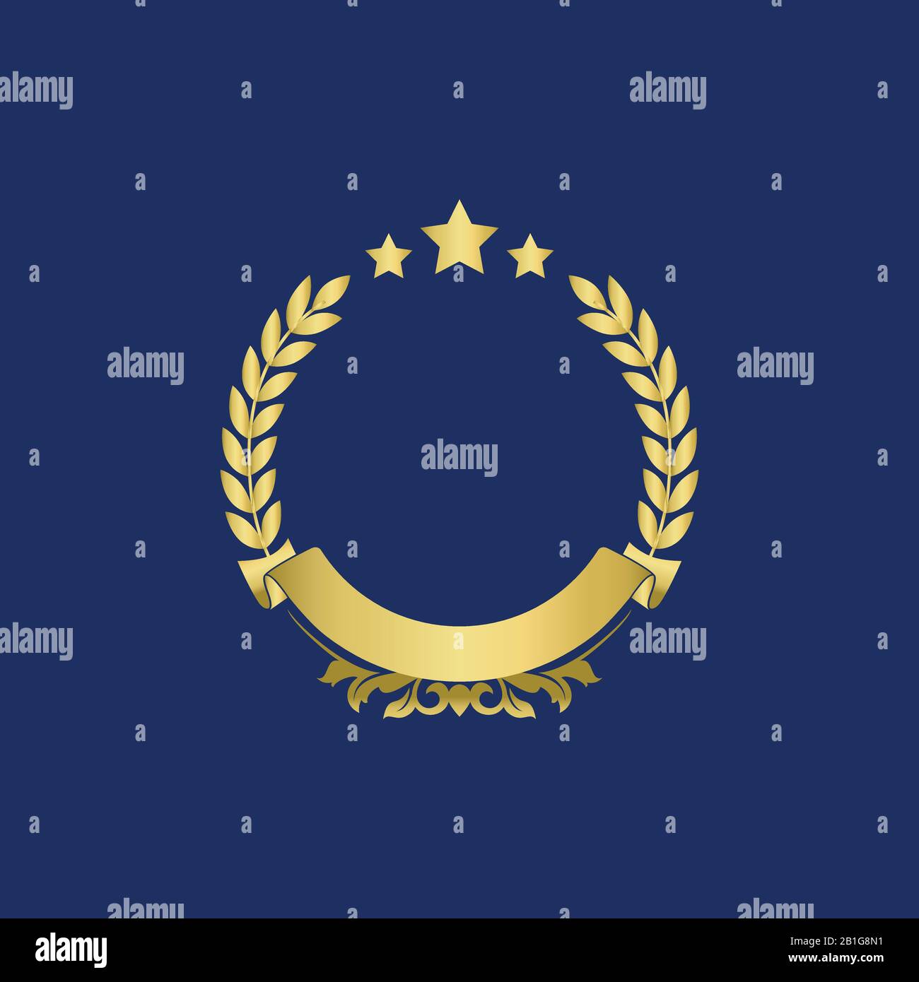 Ribbon, star and laurel - Royal Place Logo Template - Stylish place ...