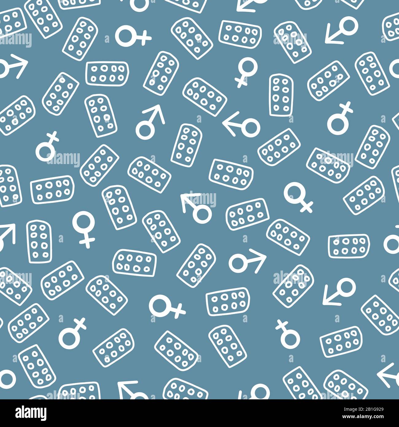 Vector seamless pattern with various contraceptives in doodle style ...